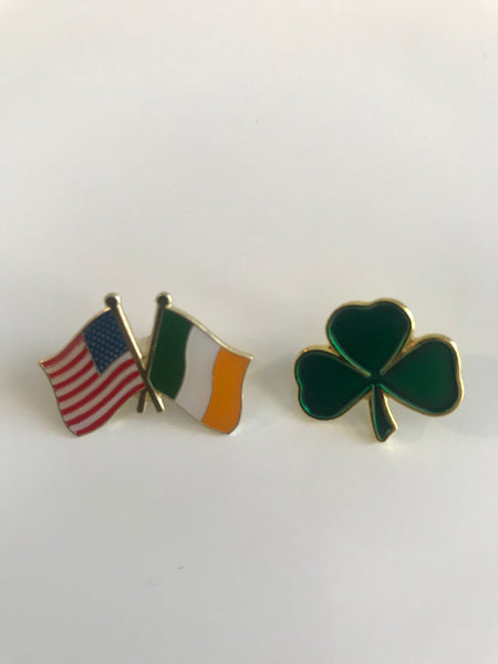 ☘️ American/Irish Flags Pin + Irish Shamrock Lapel Pin ☘️ – Éire In My ...